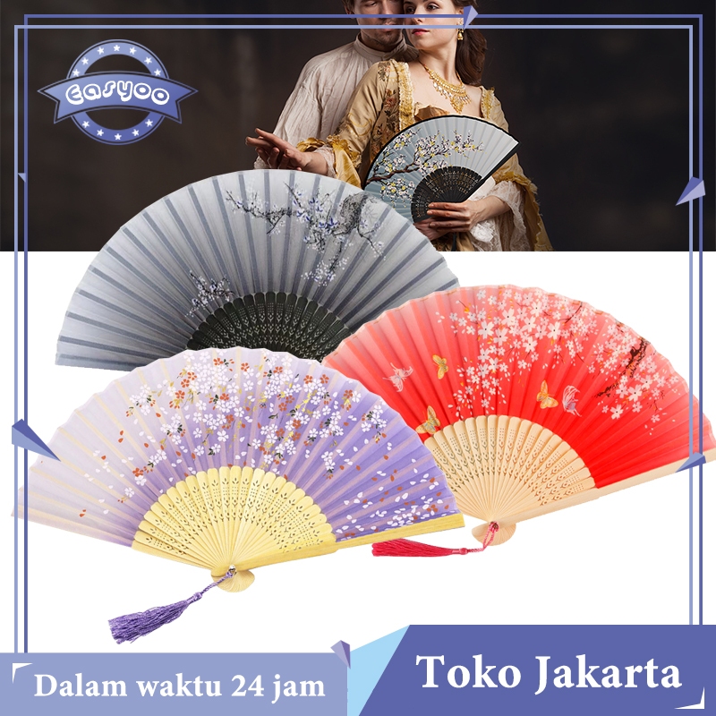 Jual Kipas Tangan Gaya Jepang Cina Kipas Lipat Bahan Bambu Folding Fan ...