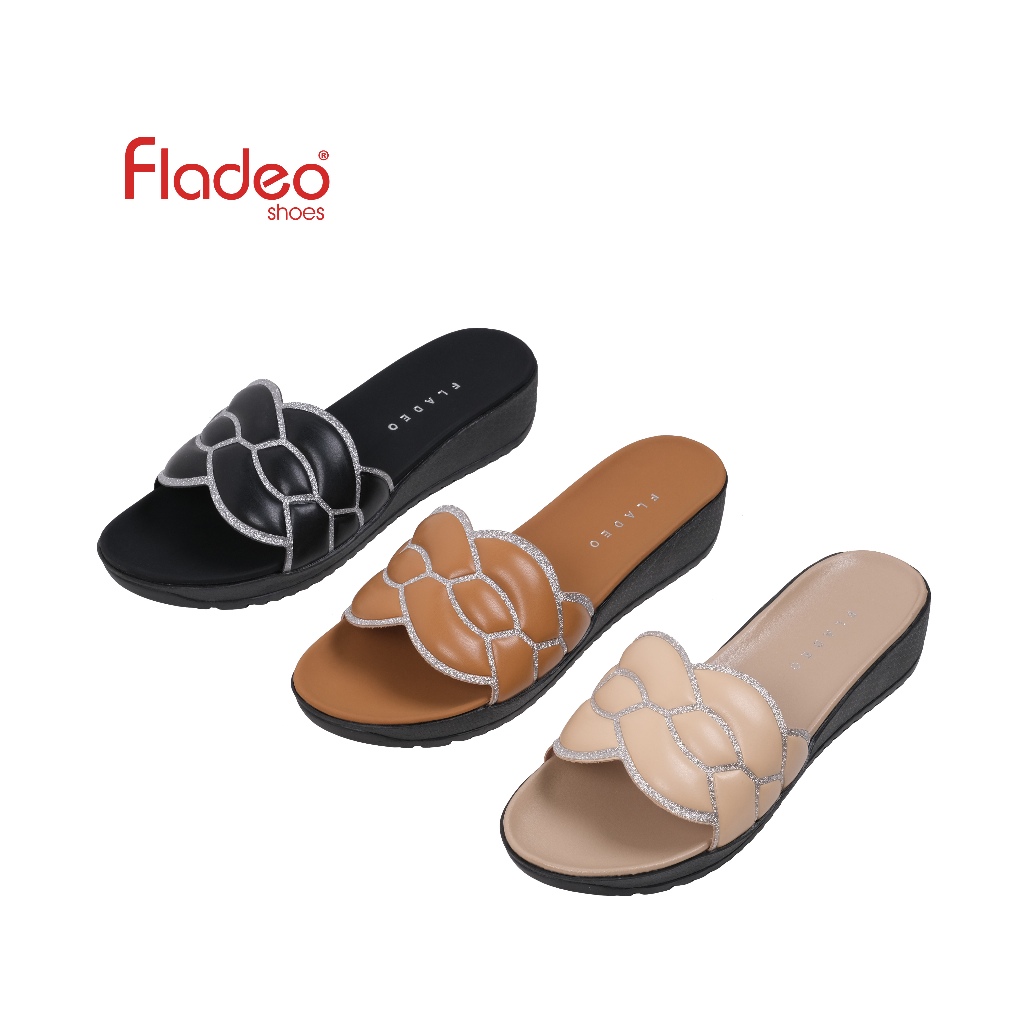 Jual Fladeo A24/LDS641-1TP/Sandal Slide Wanita [ Flat Slippers ...