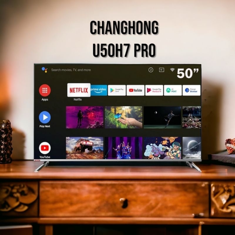 Jual UHD TV Changhong U50H7 PRO 4K UHD Google TV 50 Inch | Shopee Indonesia