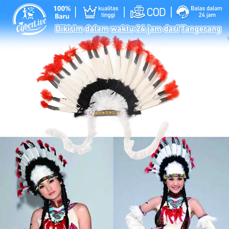 Jual Topi Suku Indian Chief Hat Halloween Party New Year | Shopee Indonesia