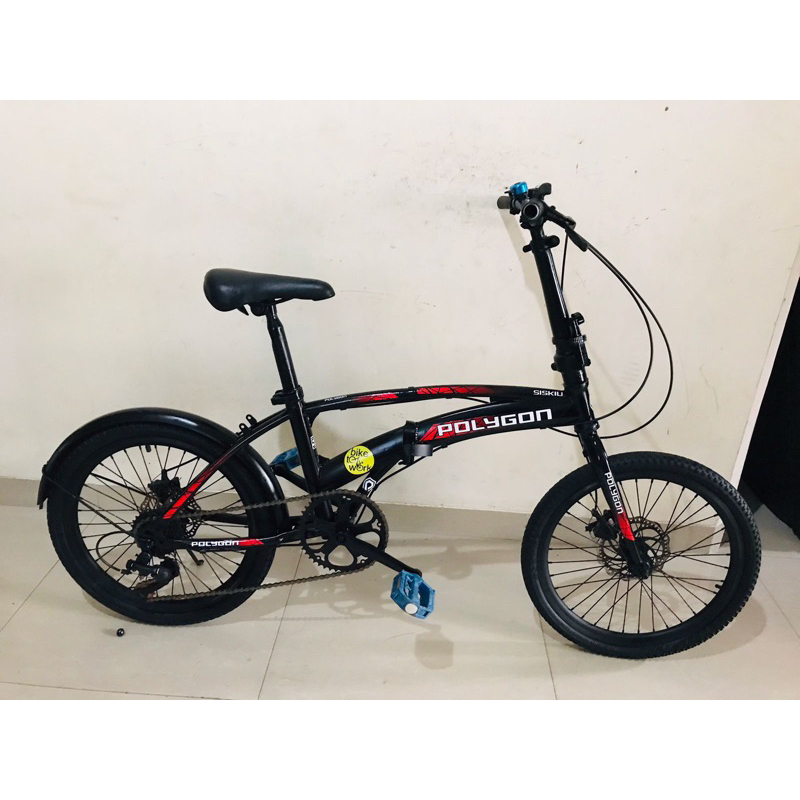 Jual sepeda lipat repaint polygon double cakram uj 20 | Shopee Indonesia