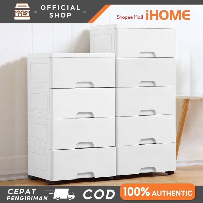 Jual iHOME Lemari Pakaian Plastik 48CM Drawer Storage | Shopee Indonesia