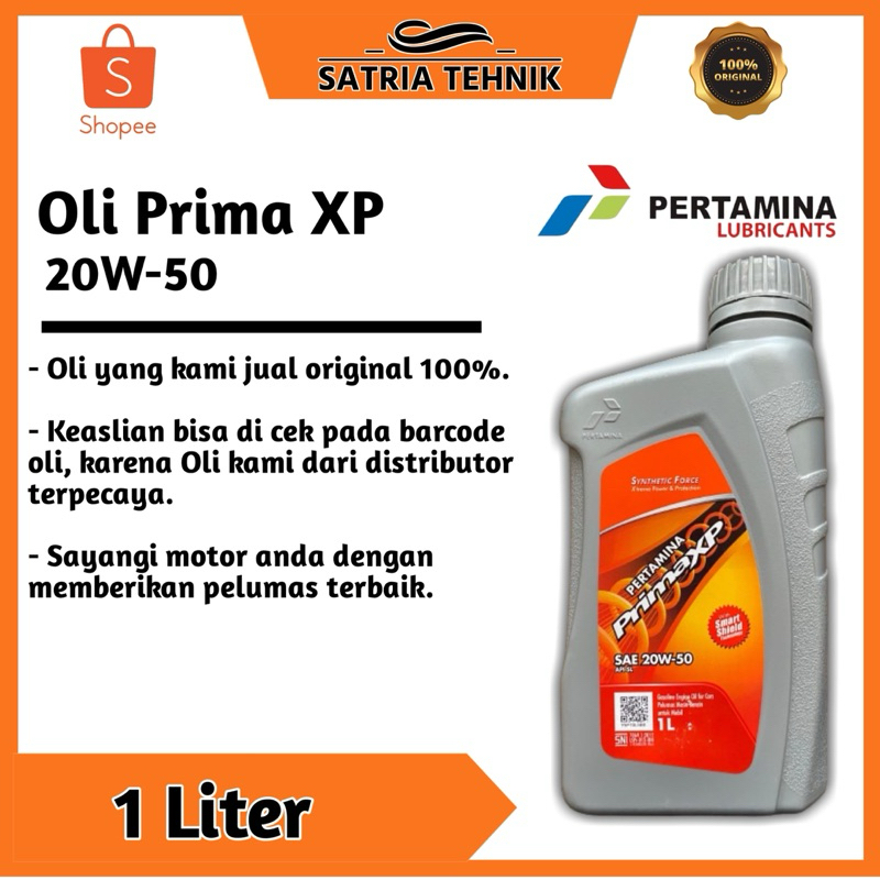 Jual Oli Prima XP 20W-50 1 Liter | Shopee Indonesia