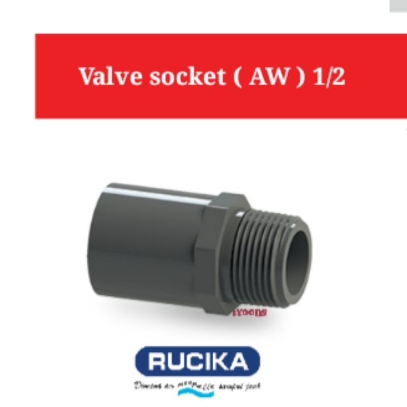 Jual Valve socket AW 1/2 Rucika SDL sok drat luar | Shopee Indonesia