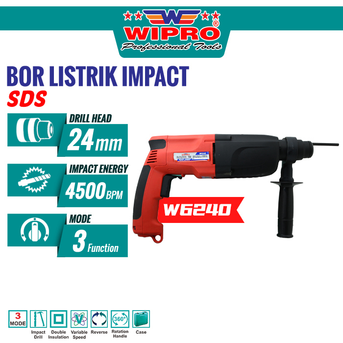 Jual Wipro Bor Listrik SDS W6240 24mm | Shopee Indonesia