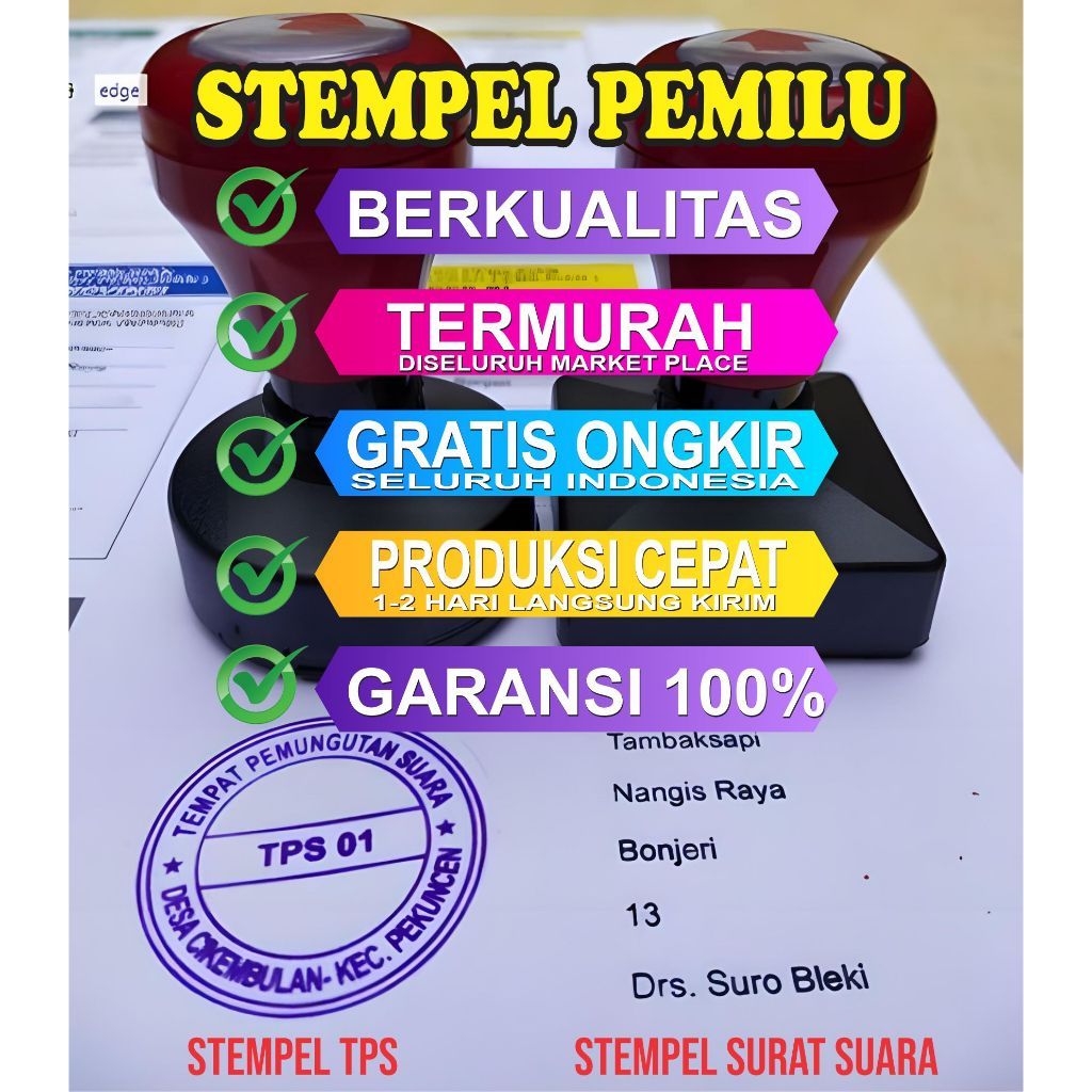 Jual Stempel TPS, Stempel Surat Suara, Stempel Pemilu, Stempel Tanda ...