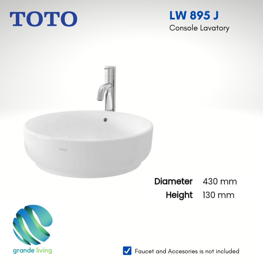 Jual TOTO Console Lavatory LW 895 J Wastafel Meja Keramik LW895J Body ...