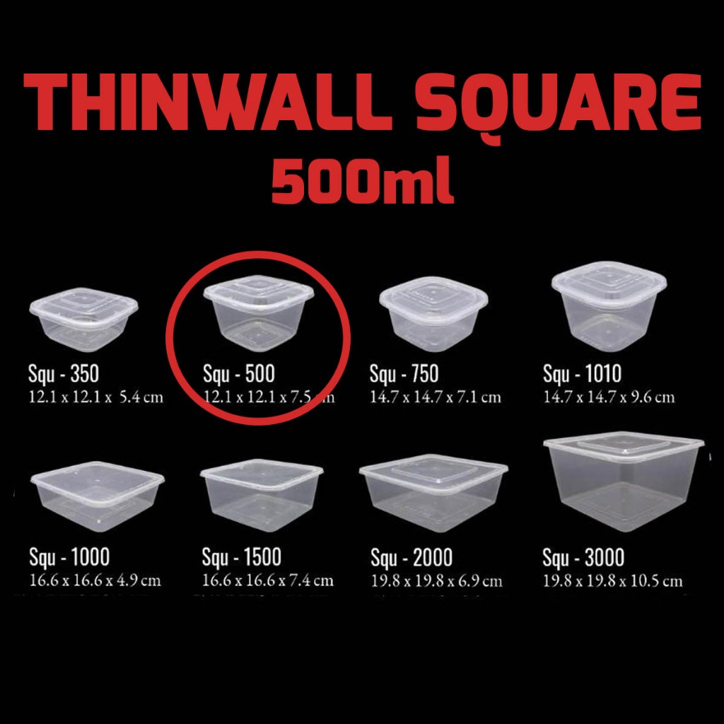 Jual Thinwall square 500ml isi 25pcs / thinwall persegi 500ml 1 slop ... Jual Thinwall square 500ml isi 25pcs / thinwall persegi 500ml 1 slop ...