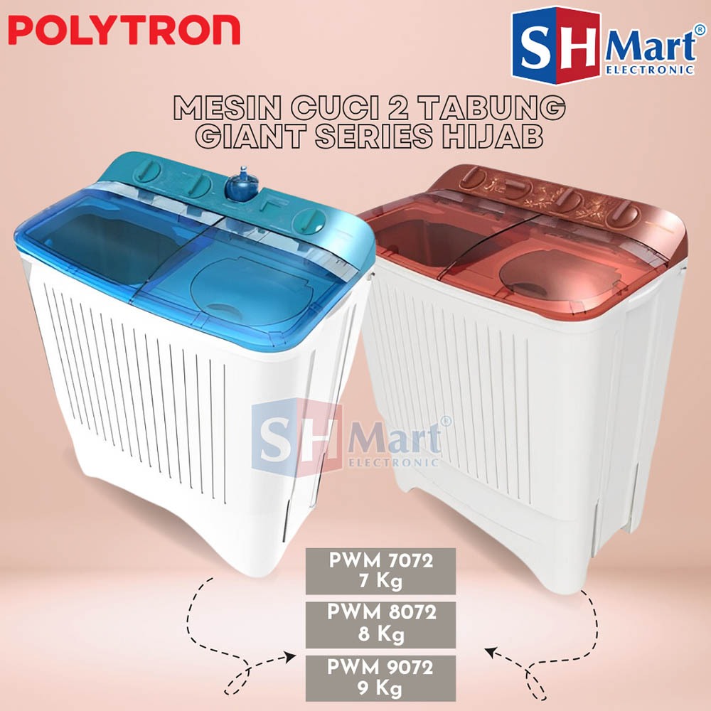 Jual MESIN CUCI POLYTRON 2 TABUNG 7 KG PWM-7072 / 8 KG PWM-8072 / 9 KG ...