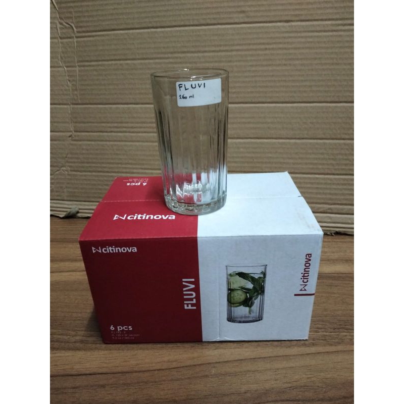 Jual Citinova Gelas Fluvi Set Isi 6 Pcs / Gelas Minum / Gelas Jus ...