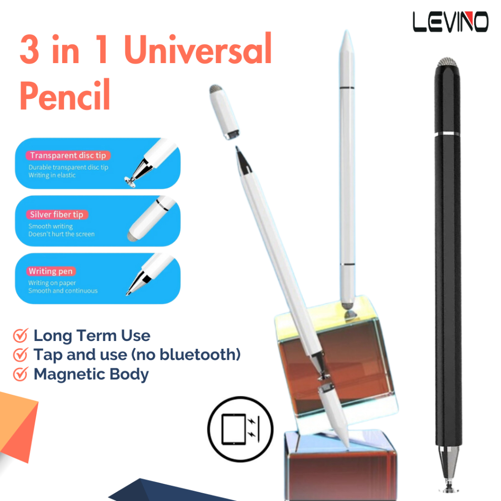 Jual Magnetic Stylus Pen Universal for iPad / Android Tablet 3in1 Nibs ...