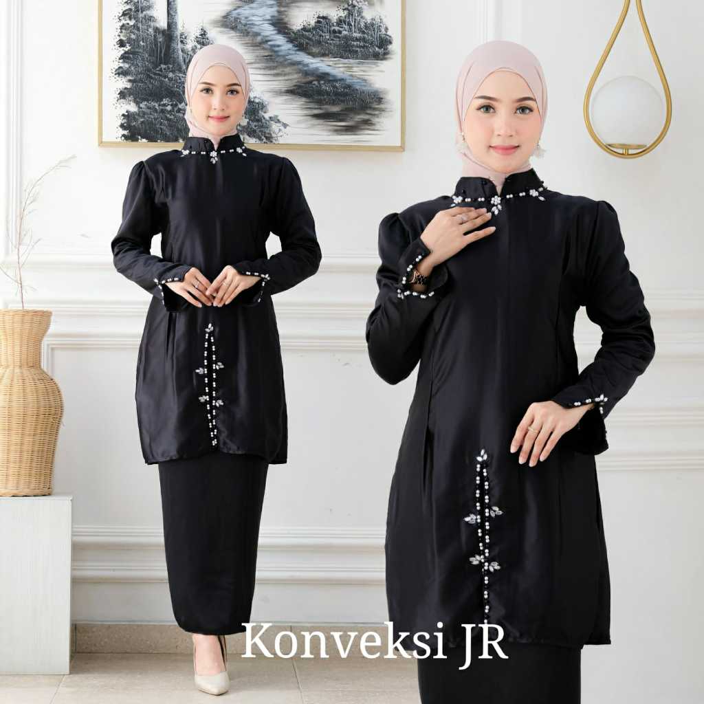 Jual Nurhalizah Set Baju Kurung Melayu Satin Velvet - Setelan Kebaya Modern - Oneset Kurung ...