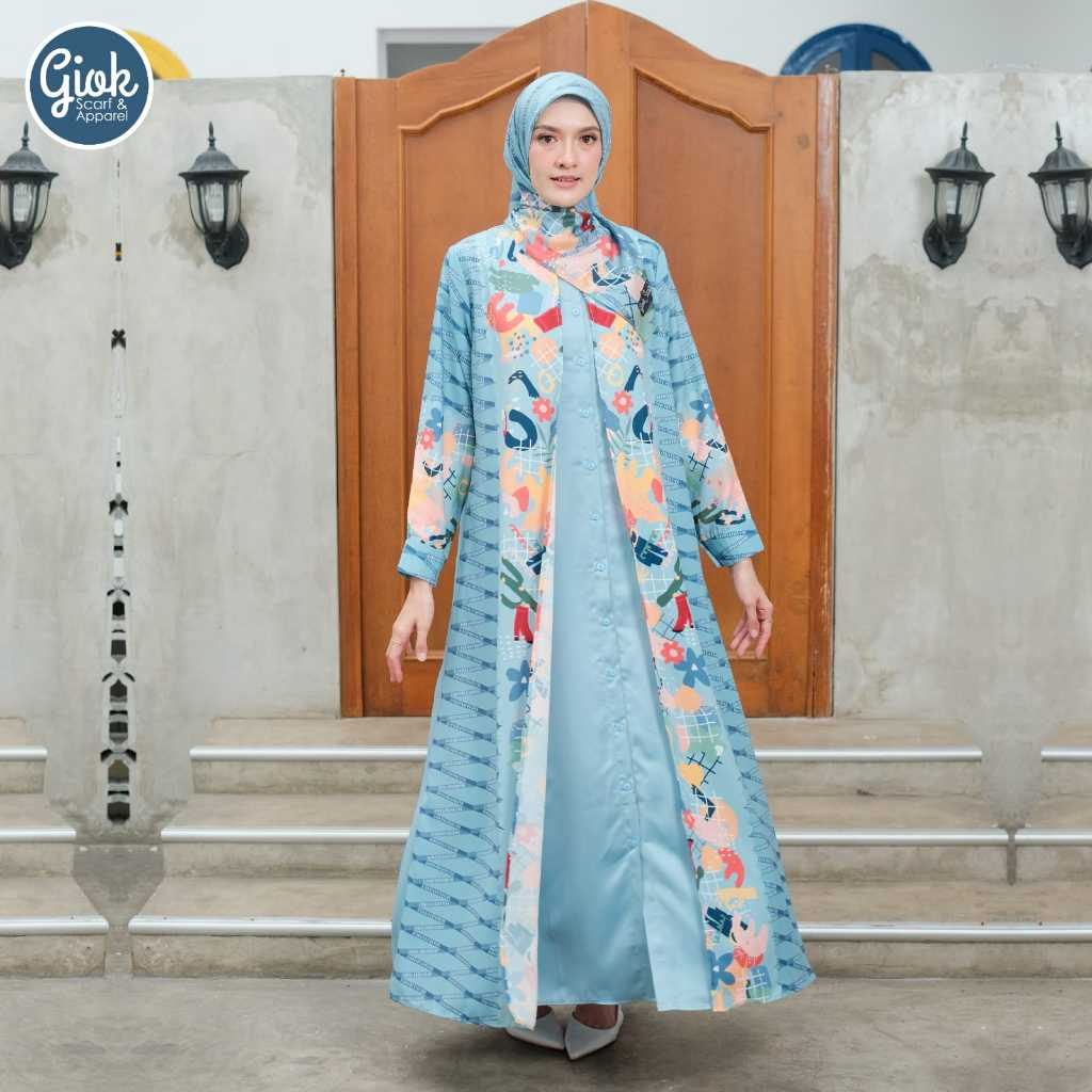 Jual Hannah Dress Blue by Giok Apparel | Shopee Indonesia
