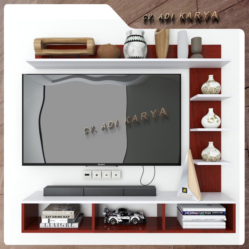 Jual Rak tv Tempel Dinding Minimalis 32-55 inch | Set Furniture Rak ...