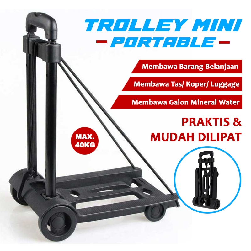 Jual Trolley Troli Mini Lipat Portable Multifungsi Galon Koper Dus Tas ...