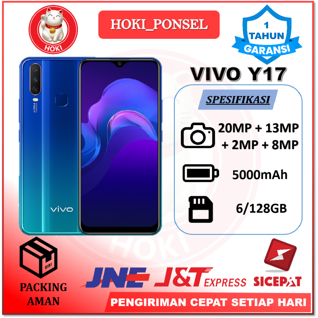Jual Smartphone TIPE VIVO Y17 RAM 6/128GB, 8/256GB Full Set ( GARANSI 1 ...