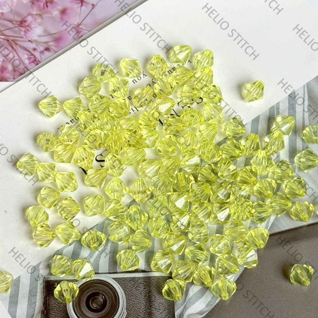 Jual [Pilih Warna] 10 gr Manik-manik Transparan bentuk Diamond Bicone 8 ...