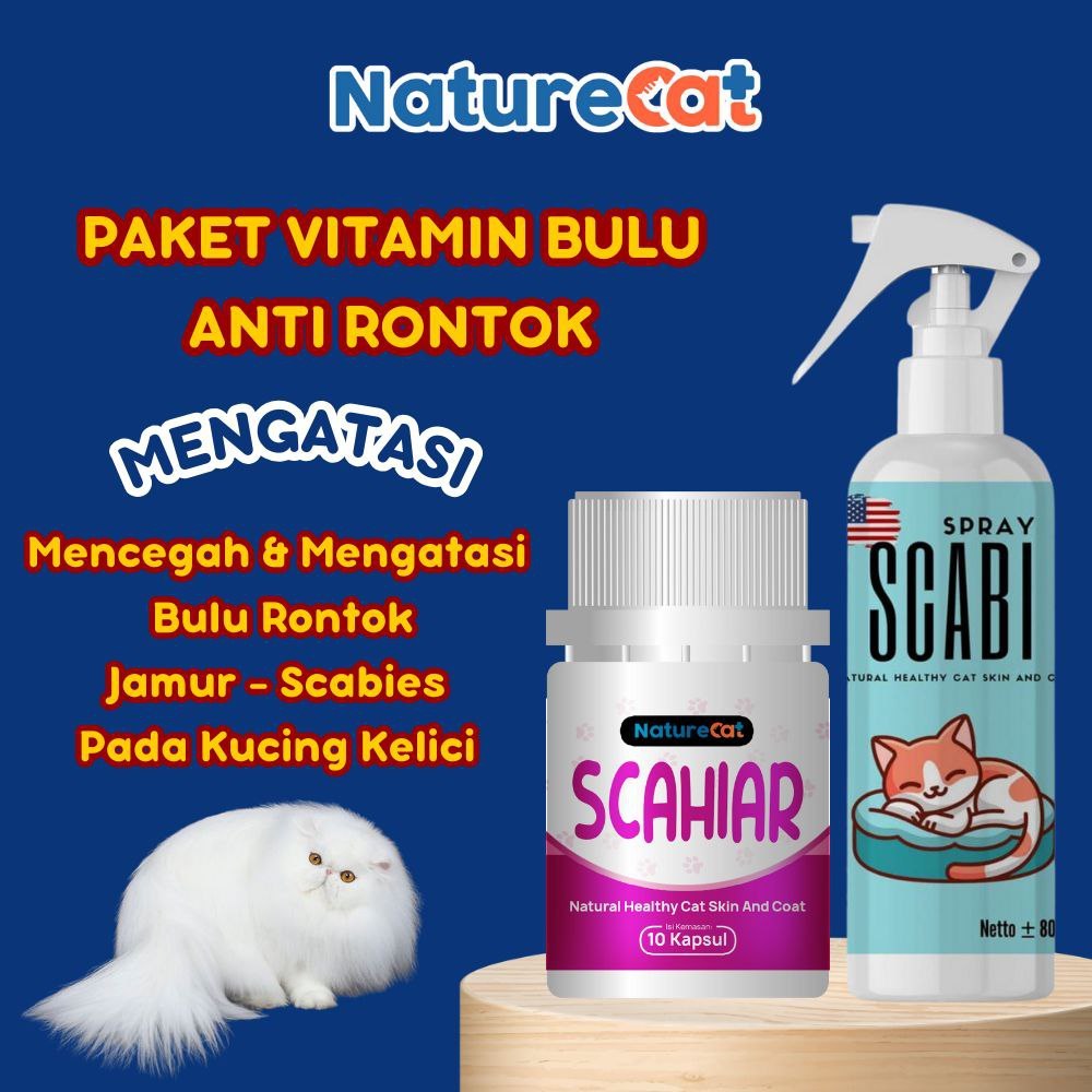 Jual Nature Cat Paket Spray Scabi Dan Vitamin Scahair Anti Bulu Rontok ...