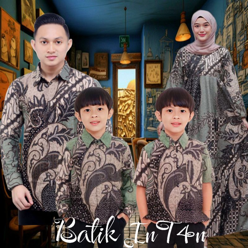 Jual Gamis Batik Kemeja Batik Couple Keluarga Ayah Ibu Anak | Seragam ...
