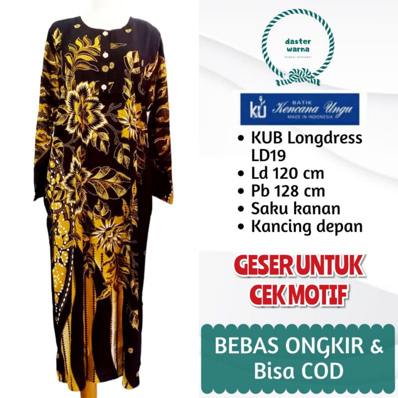 Jual Daster Panjang Muslimah Long Dress Batik Kencana Ungu Label Biru ...