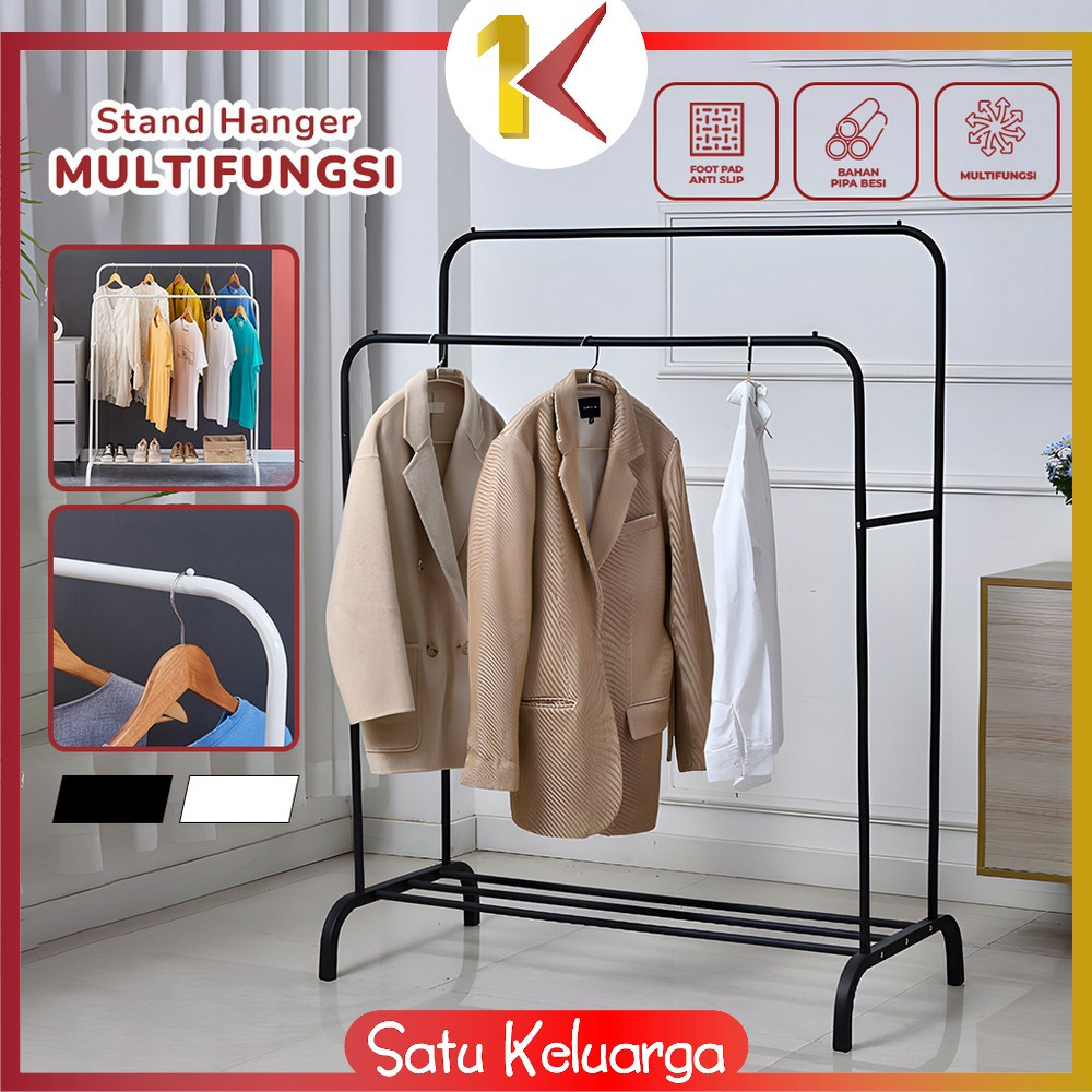 Jual SK-C981 Stand Hanger Double Rak Gantungan Baju Besi Serbaguna ...