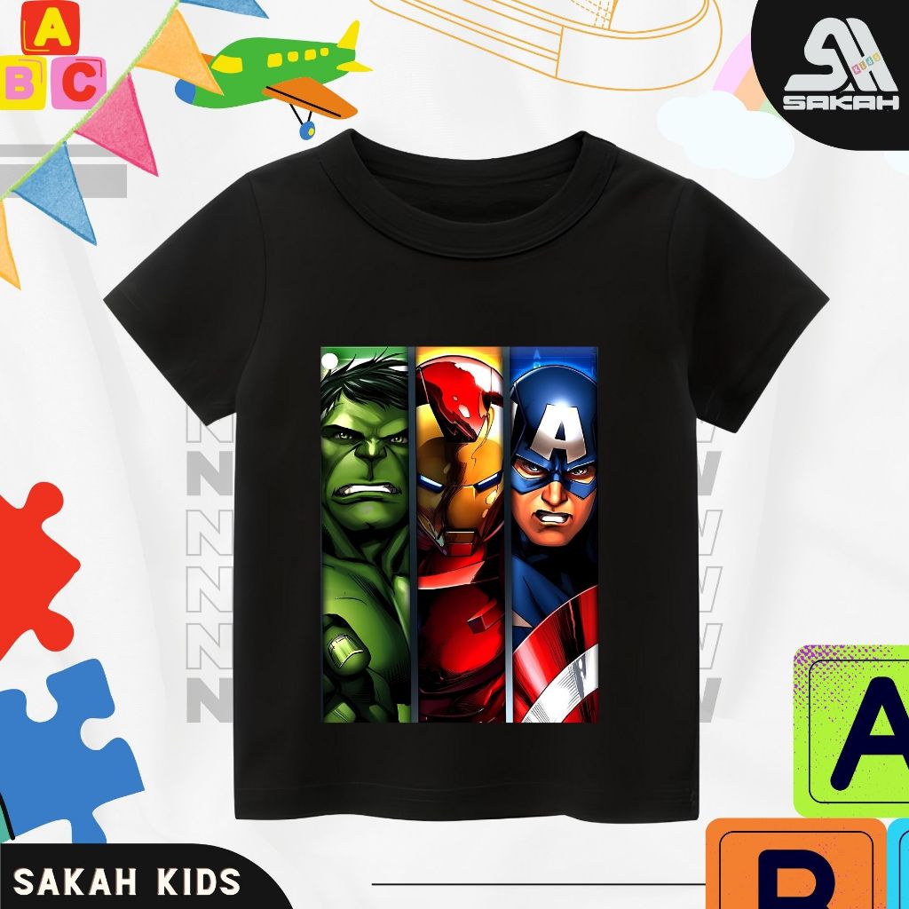 Jual Kaos Anak Custom Nama Combed 30s Gambar Kartun MARVEL Untuk Anak dan Hadiah Anak Laki-Laki ...
