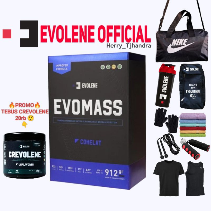 Jual EVOLENE Evomass Gainer 912 gram 2lbs | Evo Mass BPOM HALAL MUI ...