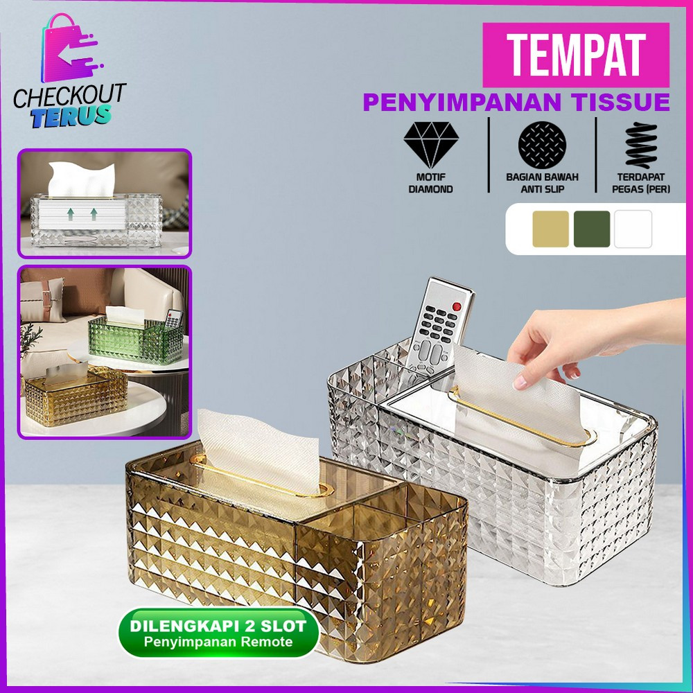 Jual CT C969 Kotak Tisu Diamond Serbaguna dengan 2 Slot Penyimpanan ...