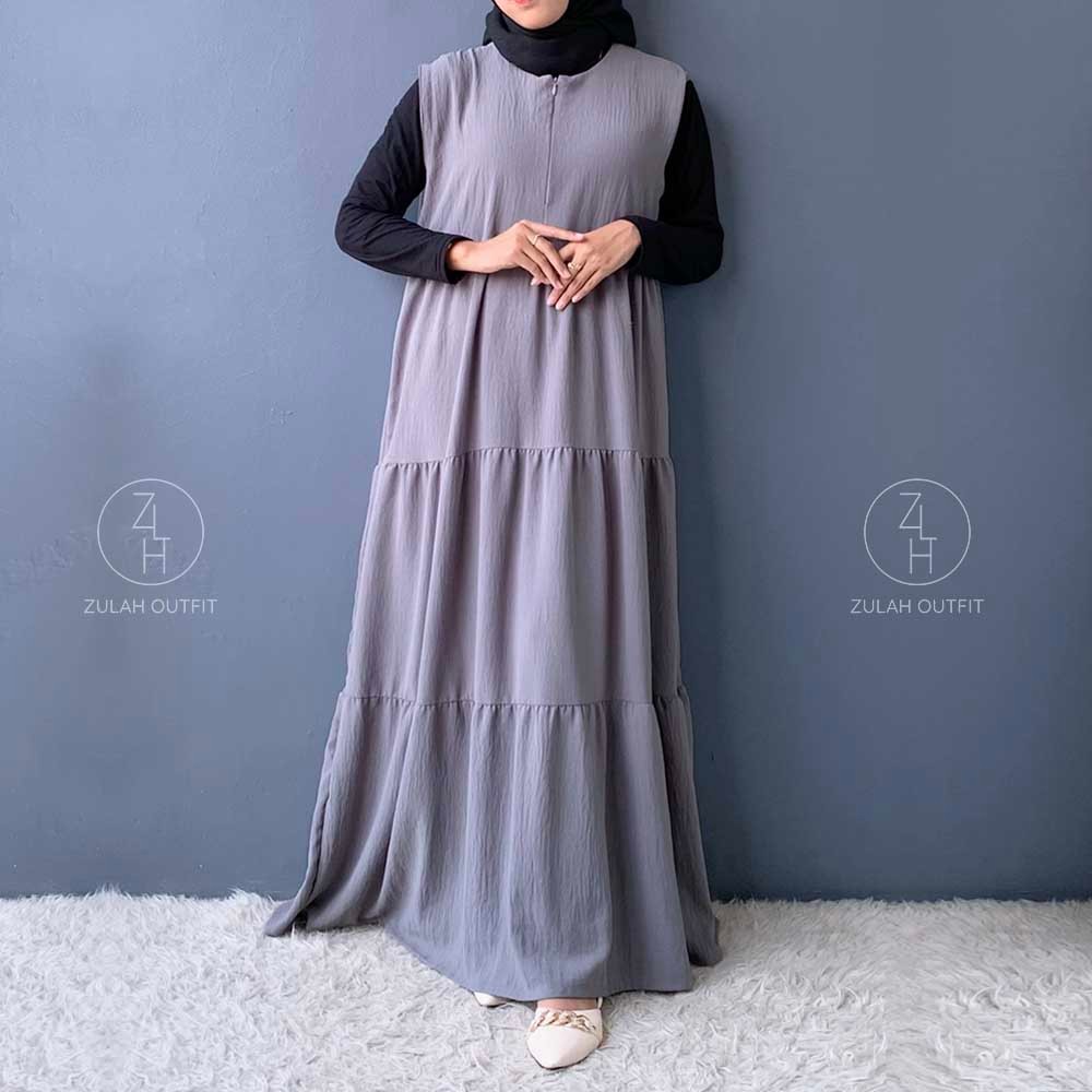 Jual ZLH Jinie Overall - Gamis Inner Outer Dress Wanita Rempel Susun ...