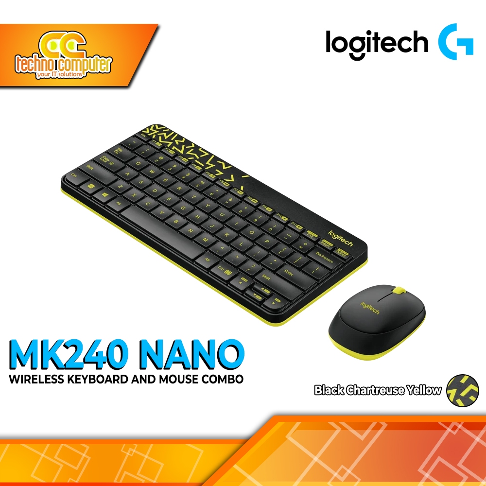 Jual LOGITECH MK240 Nano Wireless Black - Office Keyboard & Mouse ...