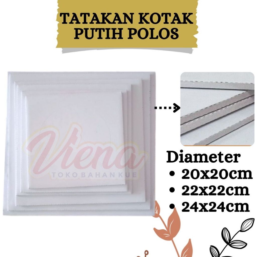 Jual Tatakan Cake Kotak Putih Polos / Alas Kue Putih Polos / Tatakan ...