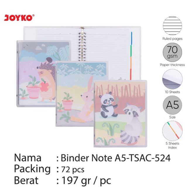 Jual Map Binder Note A5 3 Motif A5-TSAC-524 Gambar Lucu Joyko | Shopee ...
