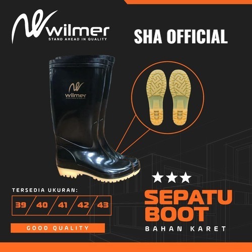 Jual Sepatu Boots Karet Hitam Panjang WILMER No 39-43 Sepatu Proyek ...