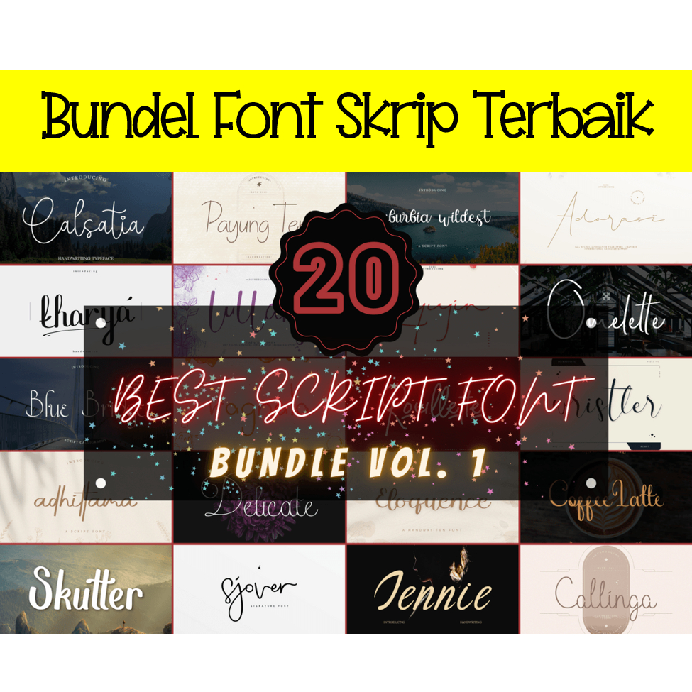 Jual Bundel Font Skrip Terbaik Vol.1 (20 Fonts) | Shopee Indonesia