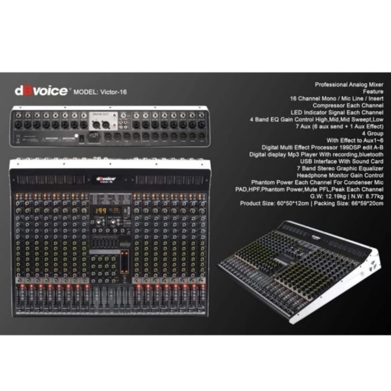 Jual Mixer dB Voice Victor 16 Original 16 Channel dBvoice | Shopee ...