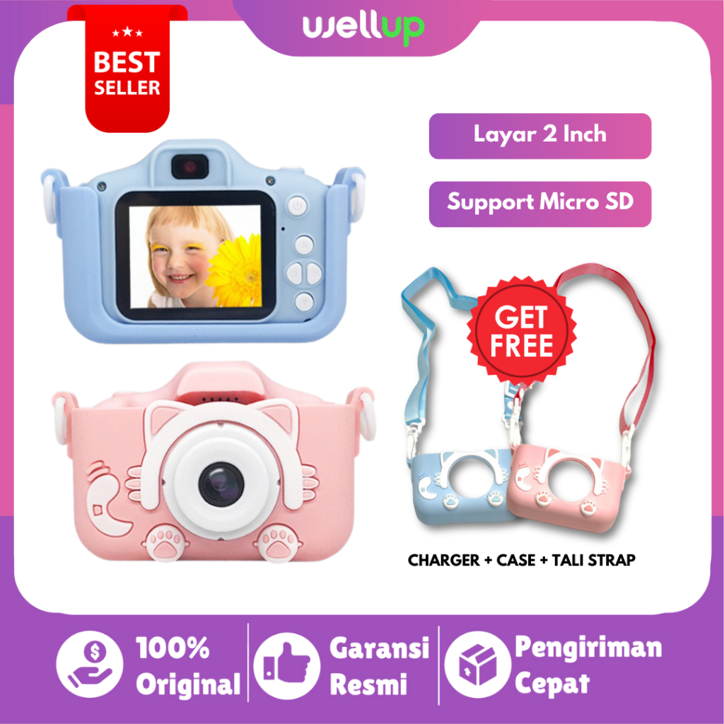 Jual WELLUP Kamera Anak Mini Digital Camera Kids Mainan Edukasi ...