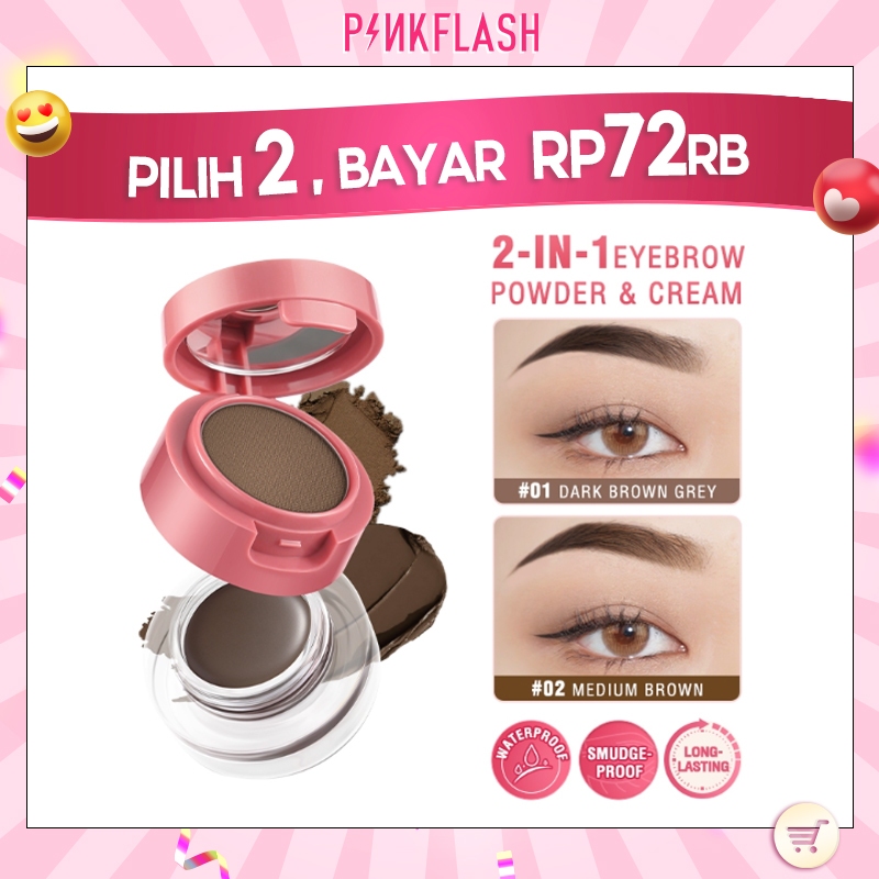 Jual PINKFLASH 2-in-1 Krim Alis & Bedak Gel Eyeliner Eyebrow Cream ...