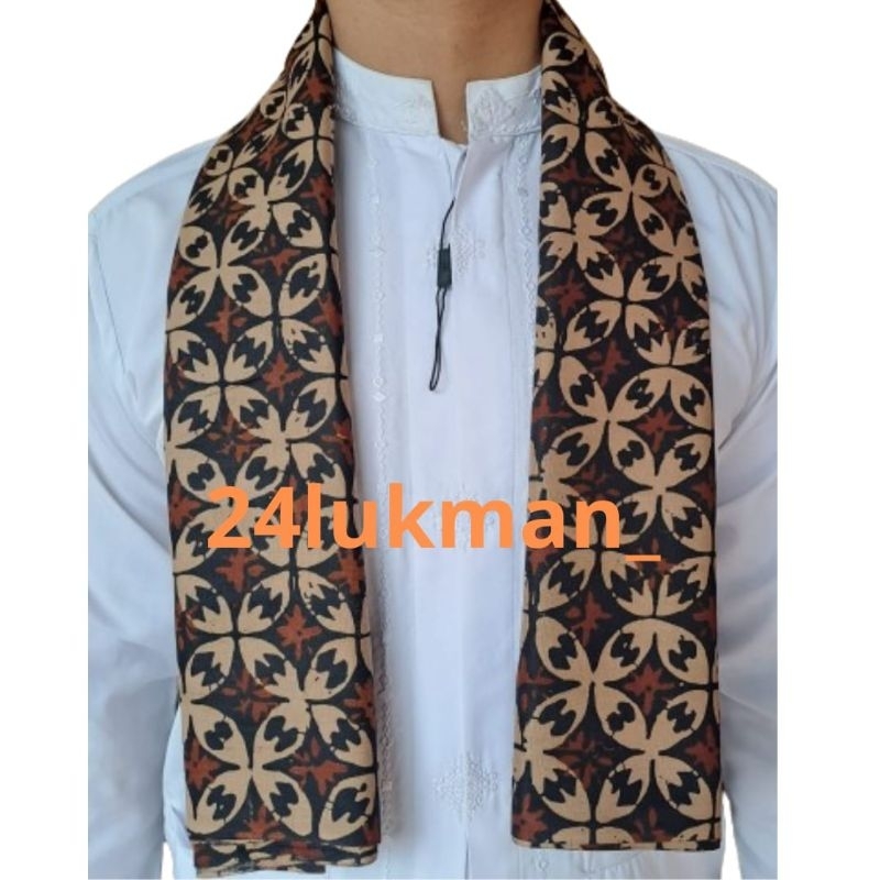 Jual Syal Batik Wanita Scarf Pria ( BISA PILIH MOTIF ) warna coklat ...