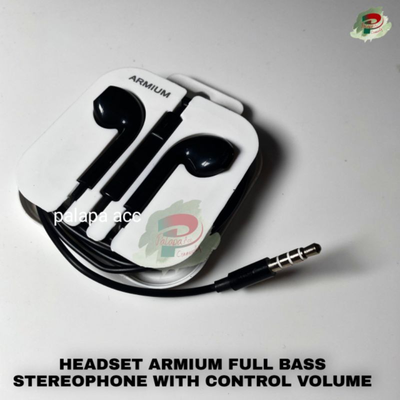 Jual HANDSFREE BASS EARPHONE ARMIUM EXTRA BASS WITH MICROPHONE + VOLUME ...