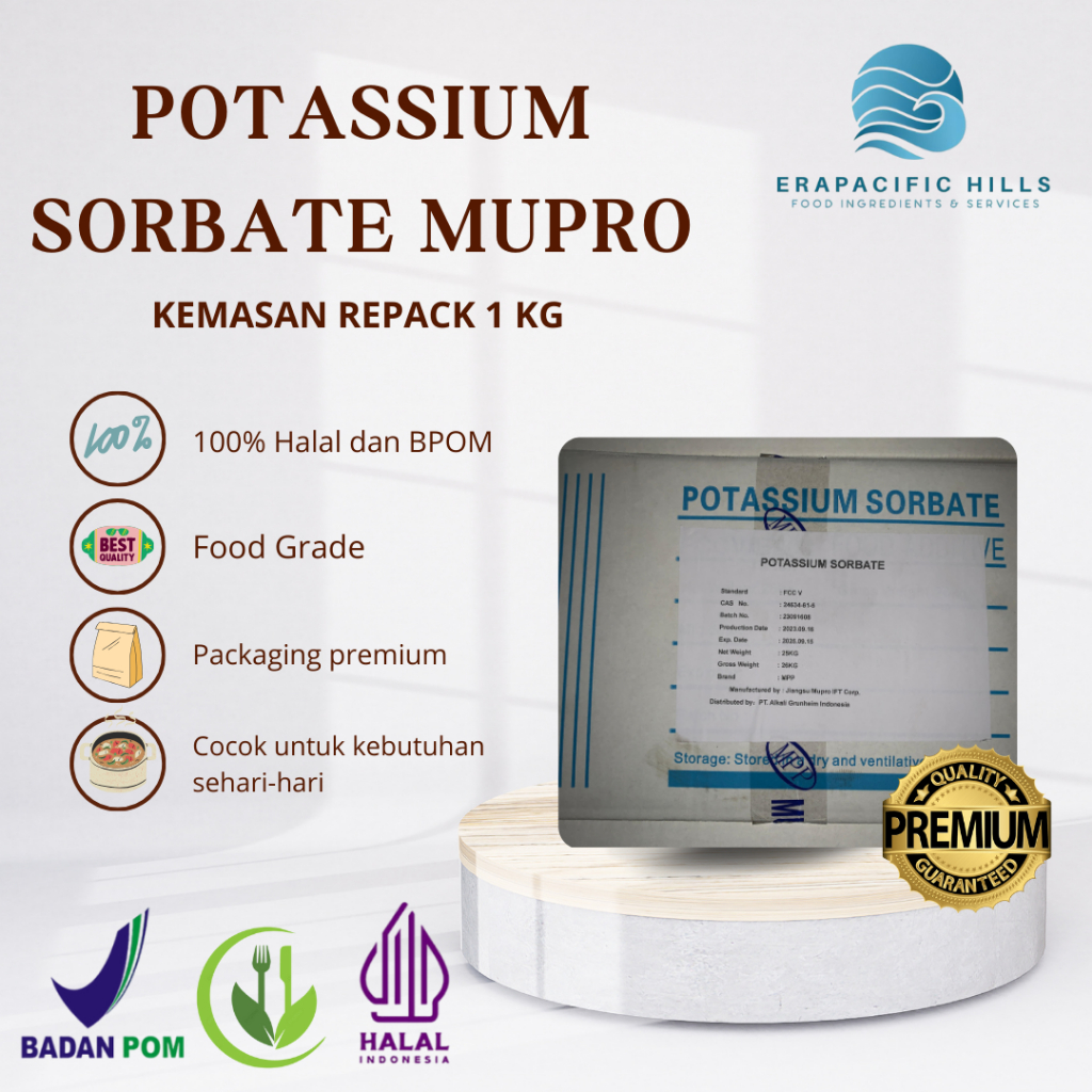 Jual Potassium Sorbate Mupro/ 1 KG / Pengawet makanan & Minuman / Food ...
