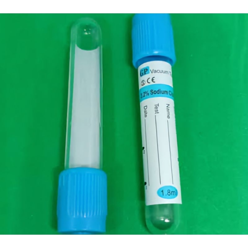 Jual Tabung sample sodium citrate 1.8ml Vacuum tube 3.2% sodium citrate ...