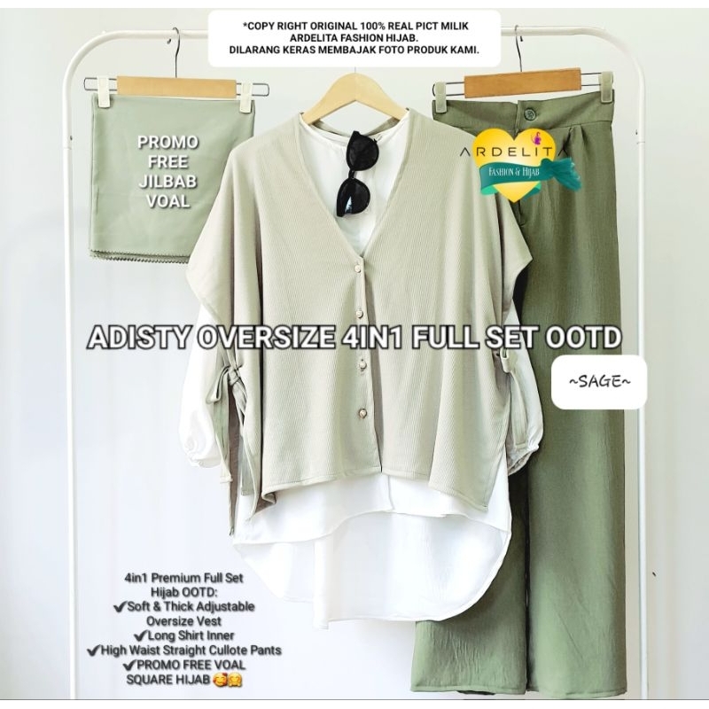 Jual ADISTY OVERSIZE 4IN1 SET BAJU SETCEL LENGKAP PREMIUM SETELAN WANITA KEKINIAN ORIGINAL BY ...