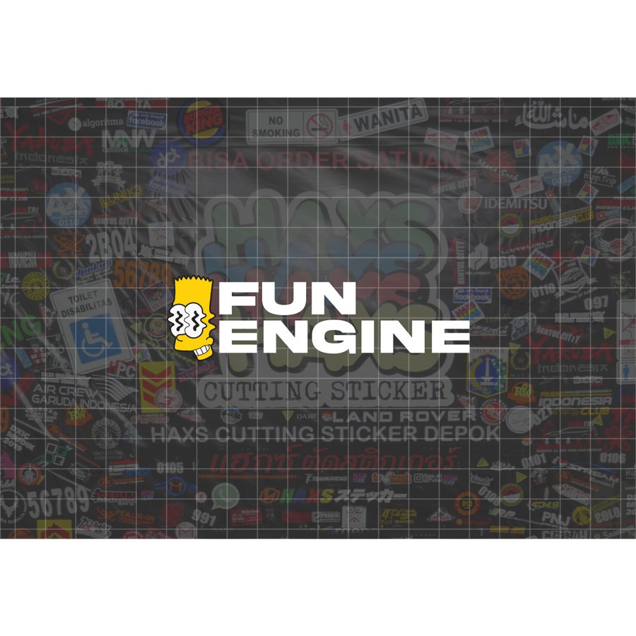 Jual Cutting Sticker Fun Engine Ukuran 10 cm untuk motor mobil | Shopee ...
