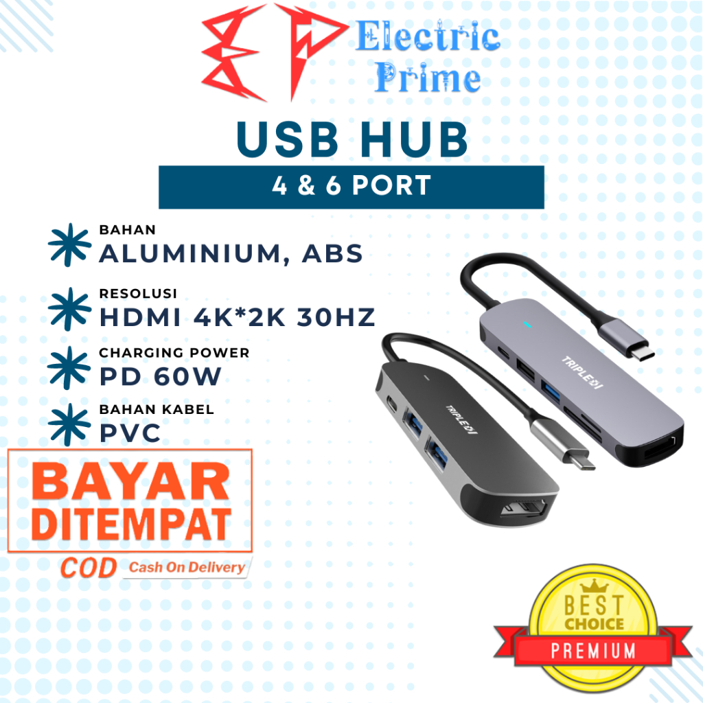 Jual USB Hub Type C Adaptop Laptop 4 in 1 4K HDMI USB 2.0 480Mbps 3.0 ...