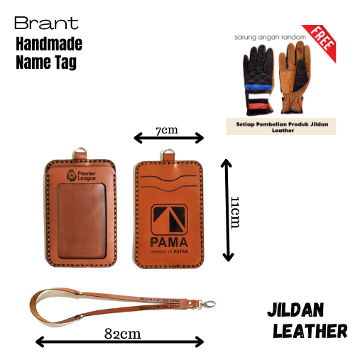 Jual Name Tag ID Card BRANT Kulit Sapi Asli Premium Free Grafir Nama ...
