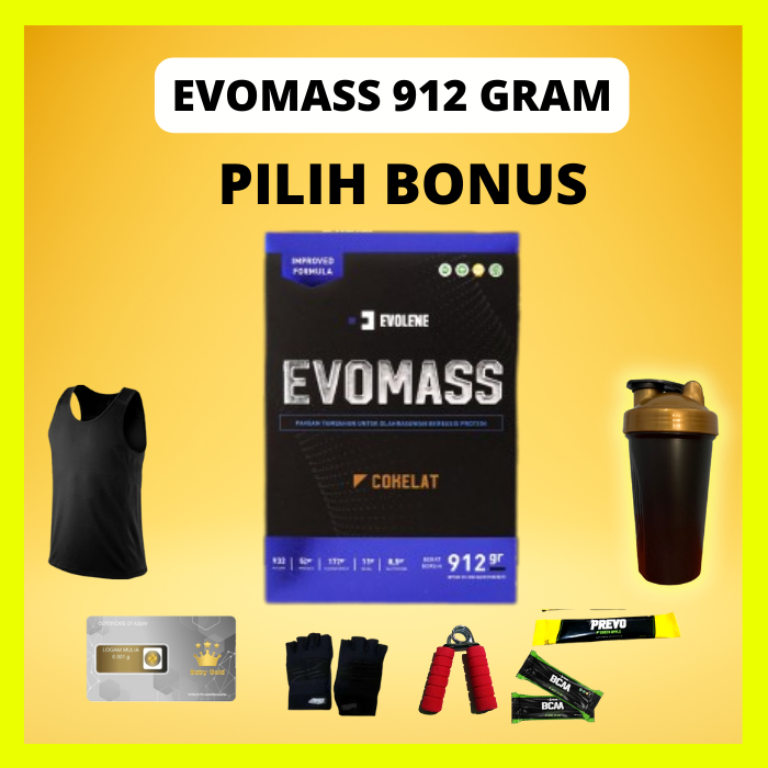 Jual EVOMASS 912 GR 2lbs BPOM HALAL EVO MASS GAINER EVOLENE SUSU PROTEIN EVOMAS MAS EVOLEN ...