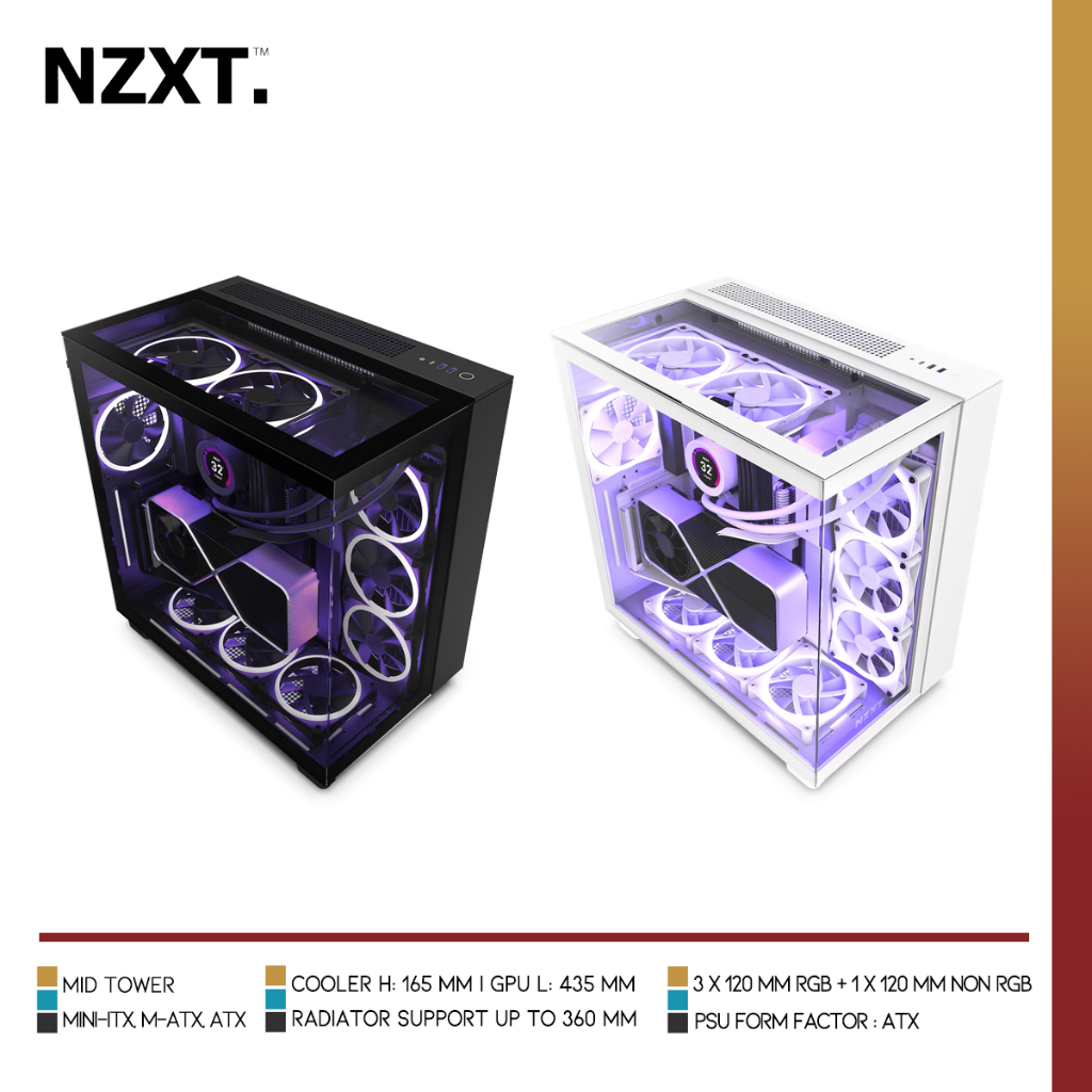 Jual NZXT H9 Elite | Premium Dual-Chamber Mid-Tower Airflow Case | Shopee Indonesia