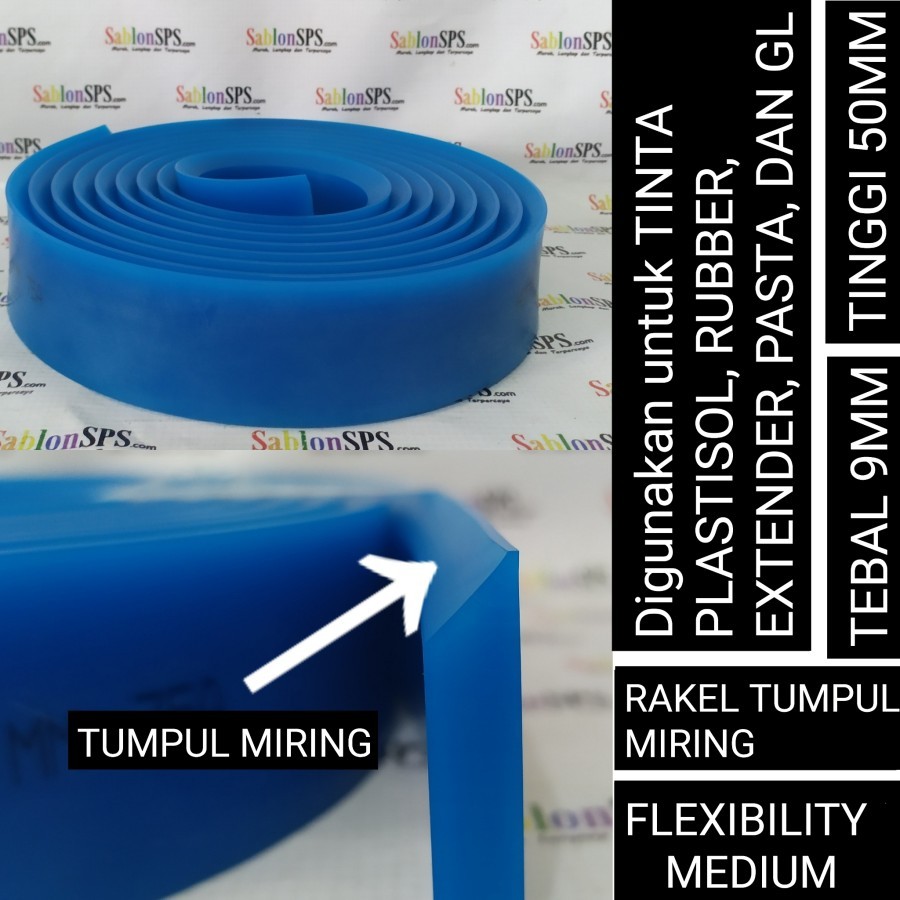 Jual RAKEL SABLON BIRU TUMPUL MIRING 50MMX9MM PER CM | Shopee Indonesia