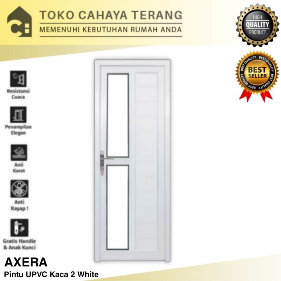 Jual Pintu UPVC 200 x 80 Axera Kaca 2 + Kusen + Handle / Pintu Rumah ...