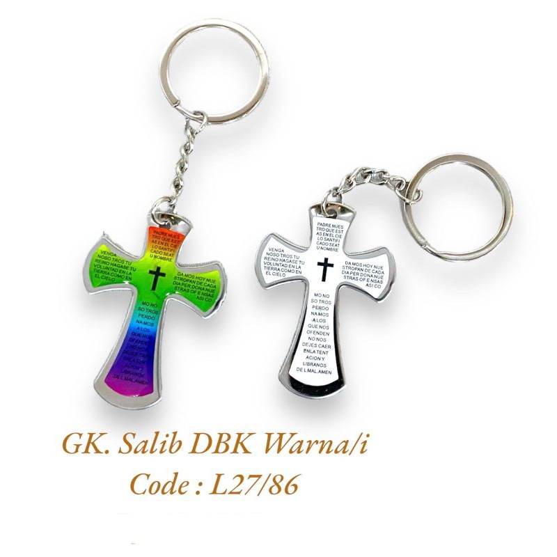 Jual Gantungan Kunci Salib Tulisan Doa Bapa Kami - Souvenir Rohani ...